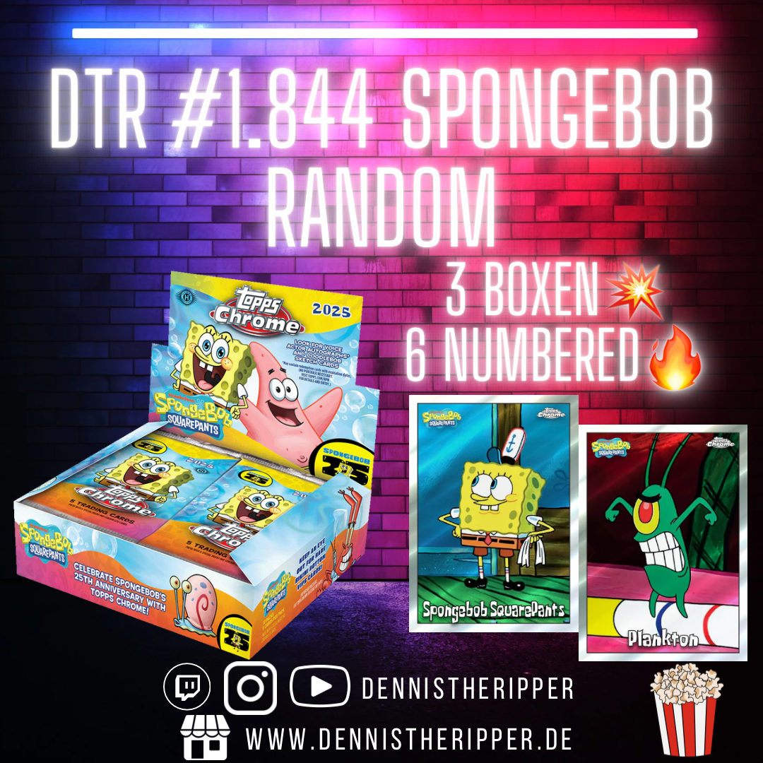 DTR #1844 Spongebob Chrome Random Group Break 3 Box – dennistheripper