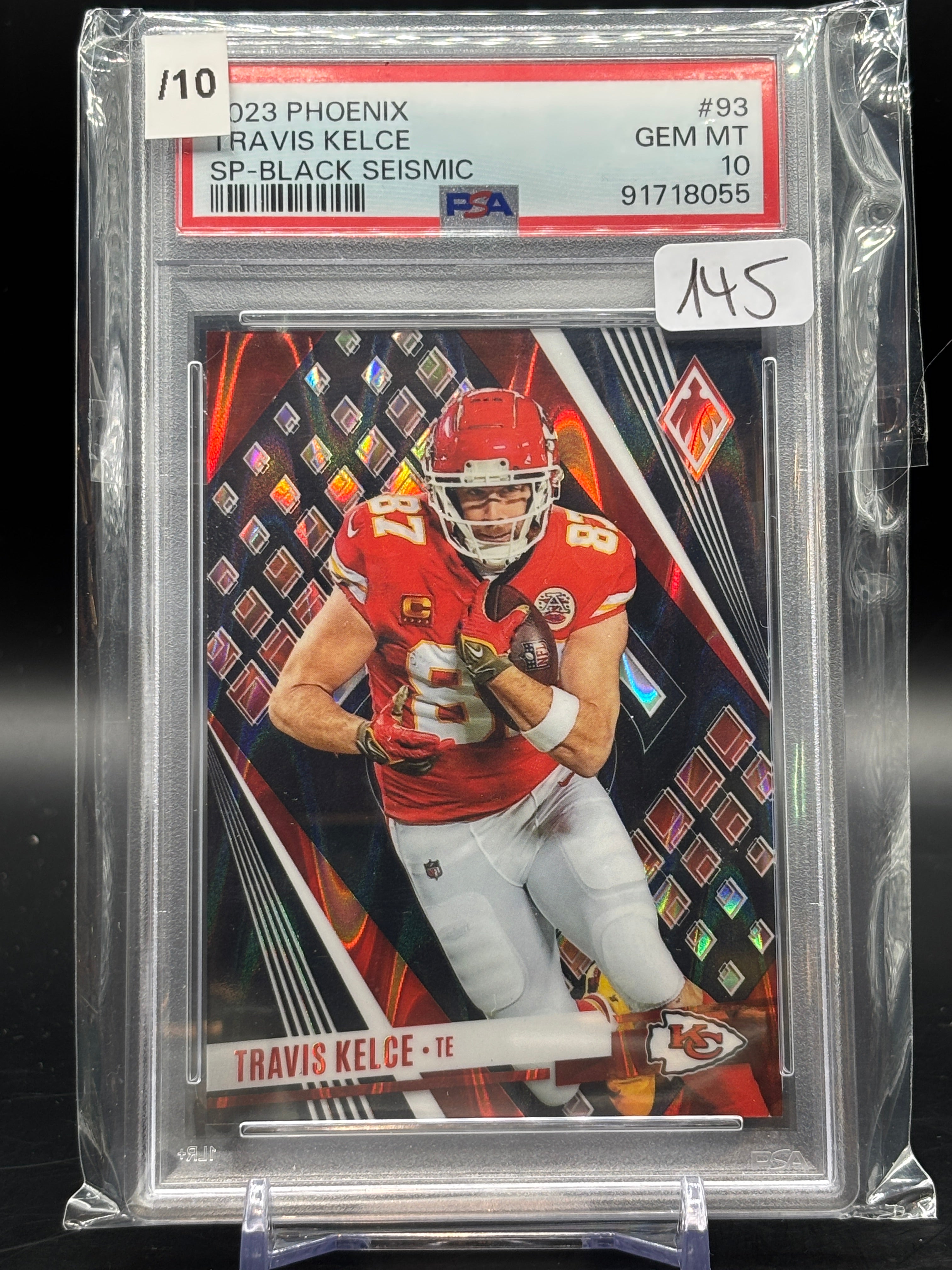 2023 Panini Phoenix Black Seismic Travis Kelce /10 PSA 10 – dennistheripper