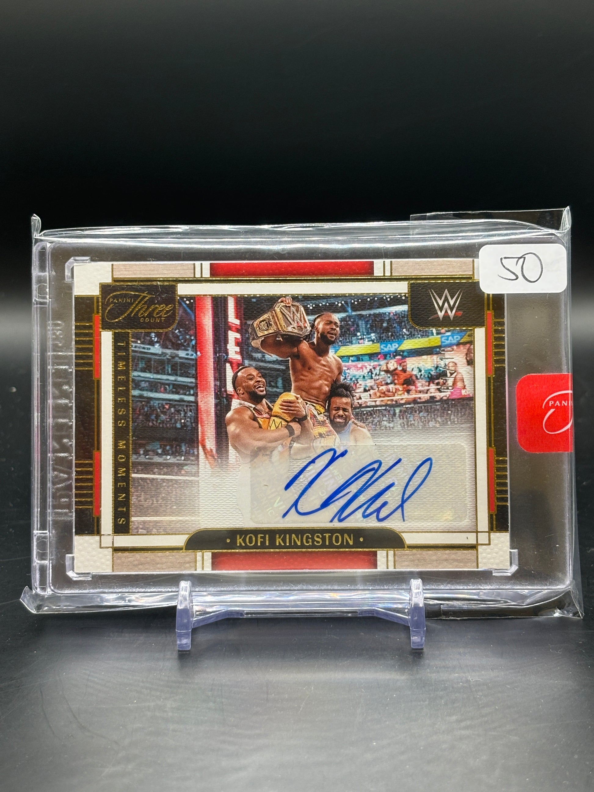 2024 Panini Three Count Kofi Kingston Gold Auto 01/10 – dennistheripper